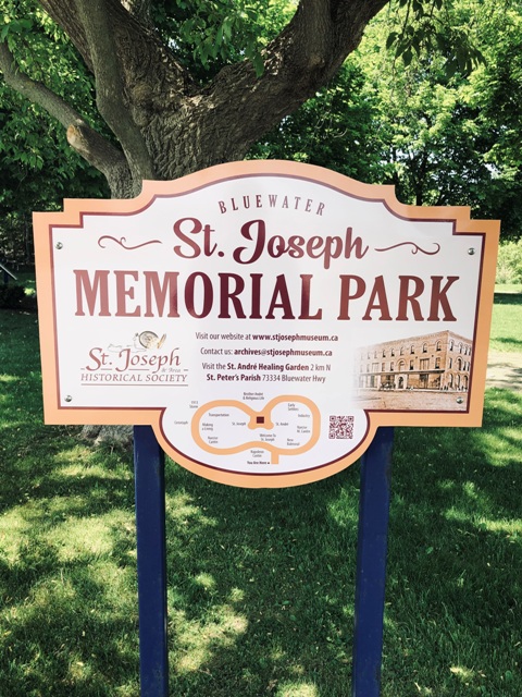 New sign at the park – ST. JOSEPH & AREA HISTORICAL SOCIETY
